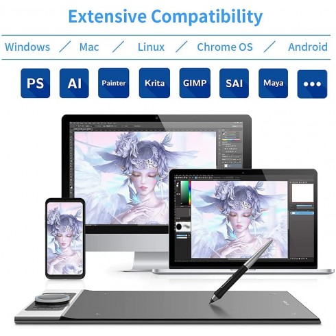 XP PEN Deco Pro MW Bluetooth Graphics Tablet 11×6 Inches Wireless (Deco ...