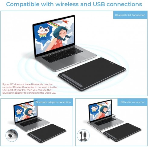 Xp pen Wireless Drawing Tablet Deco LW 10" Bluetooth