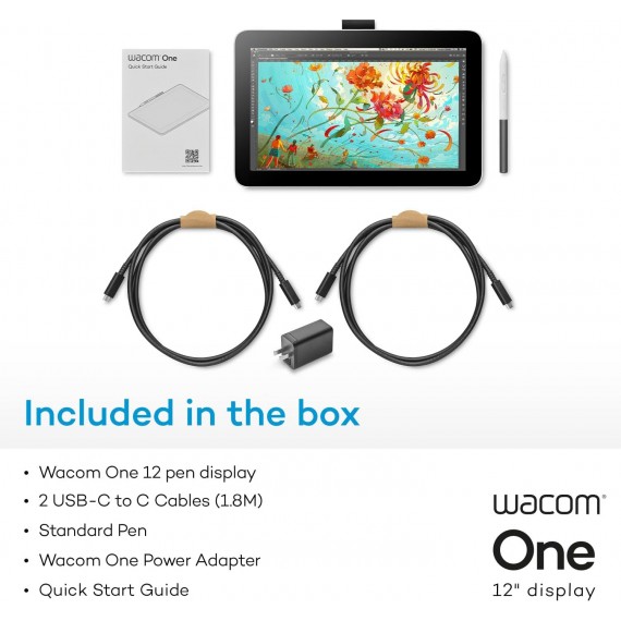 Wacom One 12 DTC-121W0B Drawing Tablet with Screen (2024)